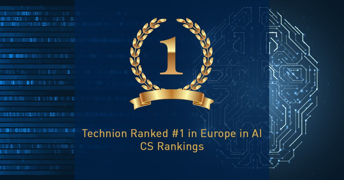 Technion has been ranked No. 1 in the field of artificial intelligence ...